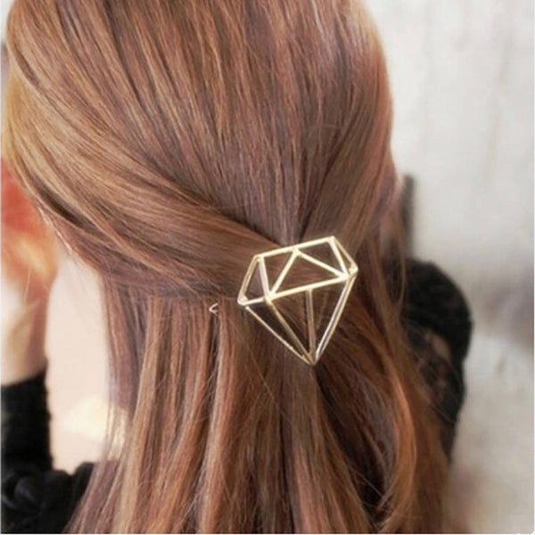 Diamond hair clip Gold or silver Metal Clip Minimalist Hair Clip Belle and Bear